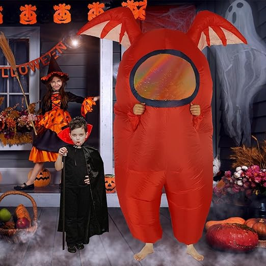 Among Us Red Vampire Bat Inflatable Costume - Among Us Red Vampire Bat ...