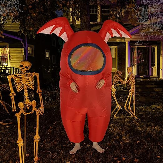 Among Us Red Vampire Bat Inflatable Costume - Among Us Red Vampire Bat ...