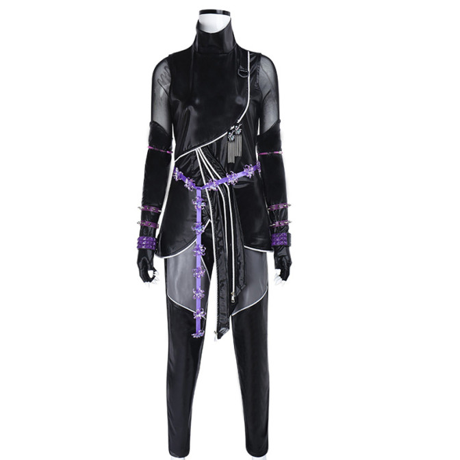 K-Pop Demon Hunters Mira Costume - Black Leather Battle Outfit Bodysuit ...