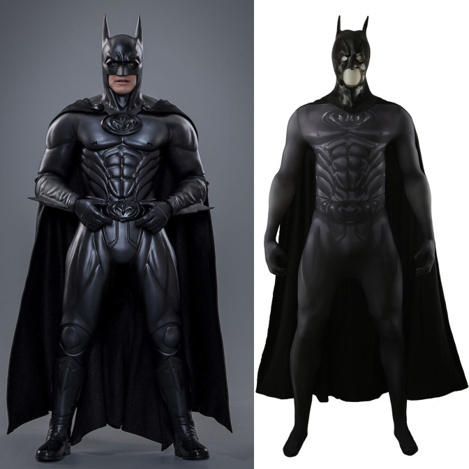 Batman Forever Movie 1995 Batman Val Kilmer Costume - Bodysuit Cape ...