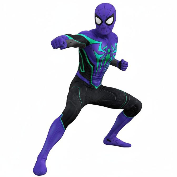 Marvel Rivals Chasm Spider-Man Costume - Purple Black Bodysuit Mask ...