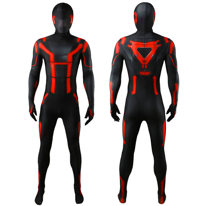 Tron Ares Costume - Black And Red Bodysuit Mask Ares Cosplay | Cosplay ...