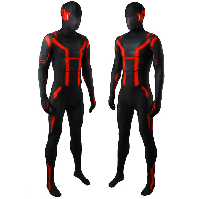 Tron Ares Costume - Black And Red Bodysuit Mask Ares Cosplay | Cosplay ...