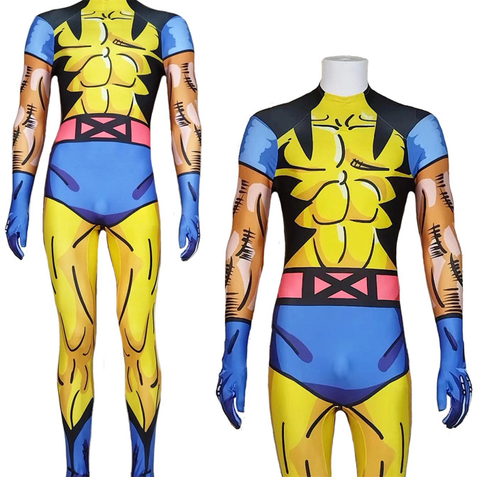X-Men 97 Wolverine Costume - Comic Style Muscle Bodysuit Wolverine ...