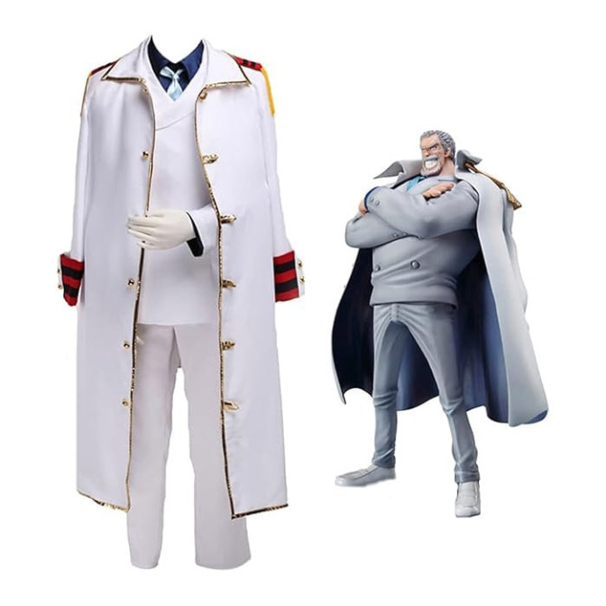 One Piece Monkey D. Garp Costume - Admiral Uniform Monkey D. Garp ...