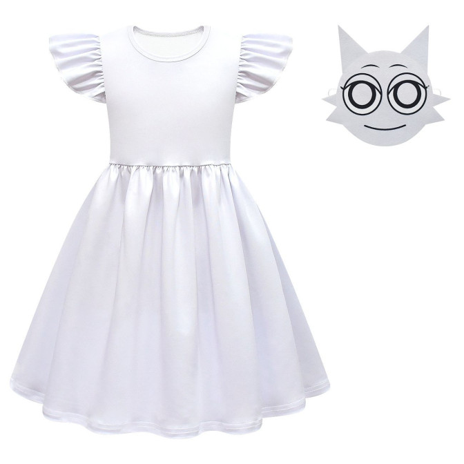 Girls Sprunki White Wenda Costume - Dress Mask Set White Sprunki ...