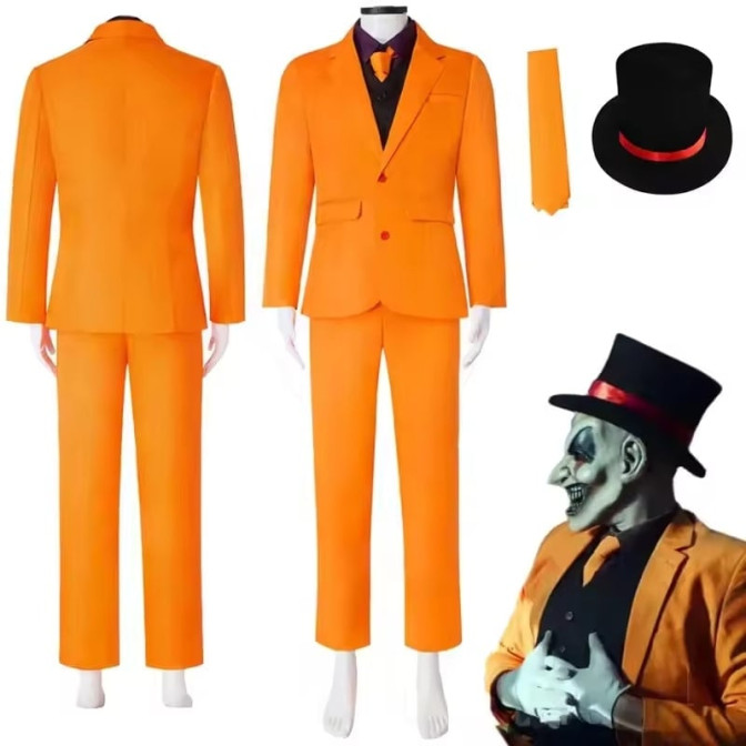 The Jester Movie Costume - Yellow Suit Hat Full Set Jester Cosplay ...