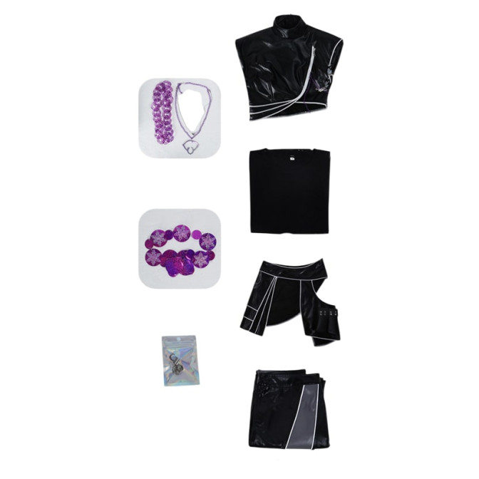 K-Pop Demon Hunters Rumi Costume - Black Leather Battle Outfit Bodysuit ...