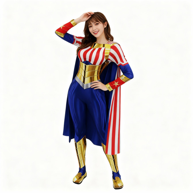 Girls and Women The Boys Homelander Costume - Blue Bodysuit Cape Set ...