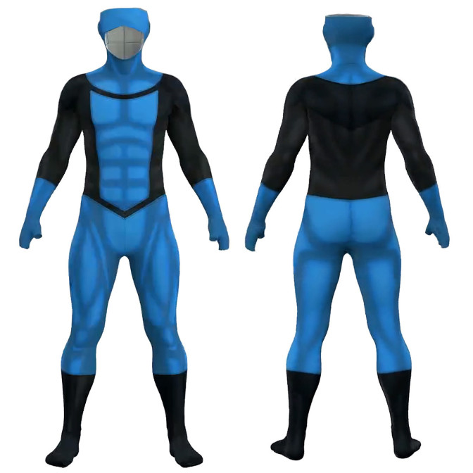 Invincible Mark Markus Sebastian Grayson Costume - Blue Black Bodysuit ...