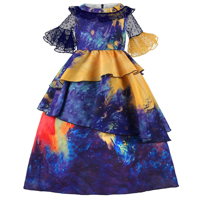 Girls Encanto Isabela Madrigal Costume - Dark Blue Dress Isabela ...