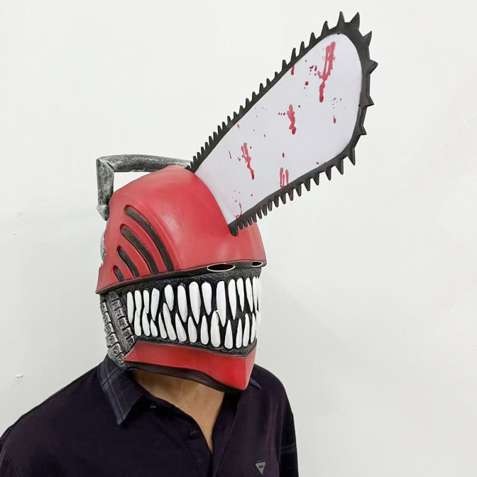 Chainsaw Man Mask - Full Face Bloody Mask Anime Chainsaw Man Cosplay ...