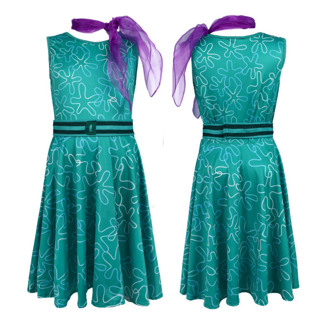 Inside Out Disgust Costume - Green Dress Mask Set Disgust Cosplay ...