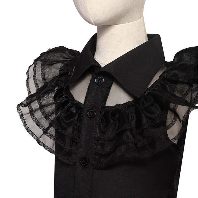Wednesday Addams Costume - Girls Black Tulle Party Prom Dress Wednesday ...