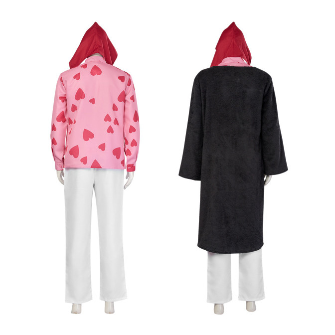 One Piece Corazon Costume - Heart Shirt Hat Set Corazon Cosplay ...