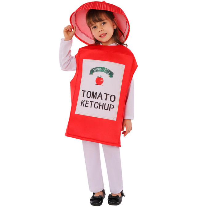 Kids Ketchup Costume - Ketchup With Hat Cosplay | Cosplay Costume CosplayCostume.com