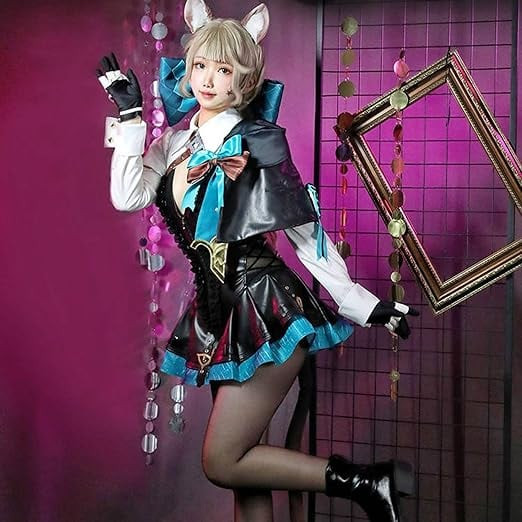 Genshin Impact Lynette Costume - Dress Coat Set Lynette Cosplay | Cosplay Costume CosplayCostume.com