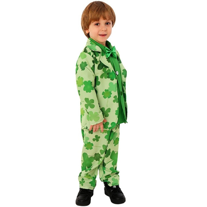 Kids Saint Patrick Costume - Four-Leaf Clover Suit Set Saint Patrick ...