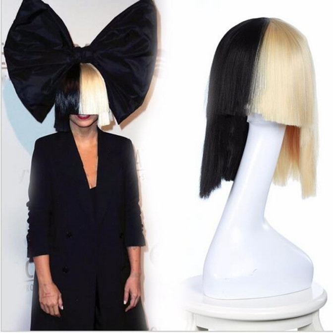 Sia Hair Wig With Bow | Cosplay Costume CosplayCostume.com