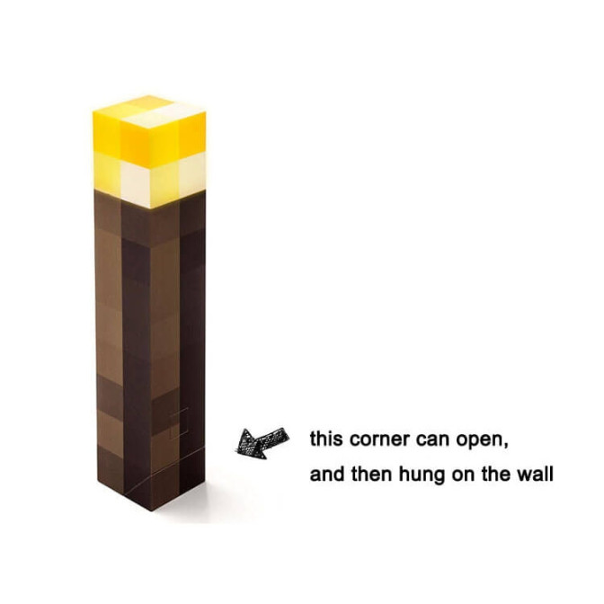 Minecraft Torch - Light Up Flashlight Torch Cosplay Costume Prop ...