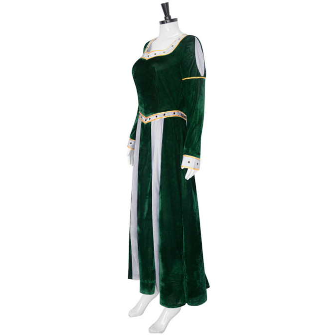 Shrek Princess Fiona Costume - Renaissance Gown Green Dress Princess ...